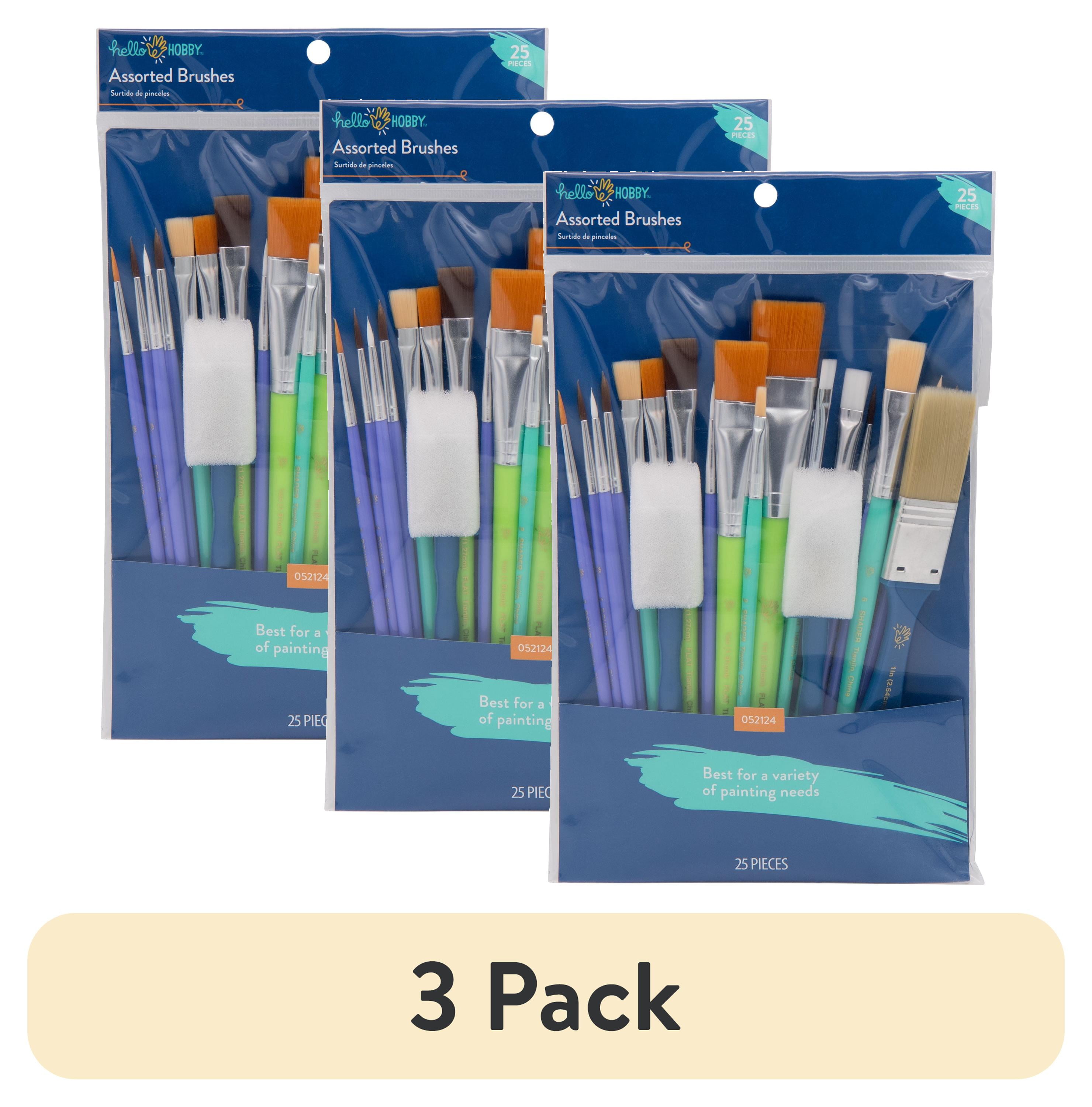 (3 pack) Assorted Craft Brush Set, 25pcs - Walmart.com