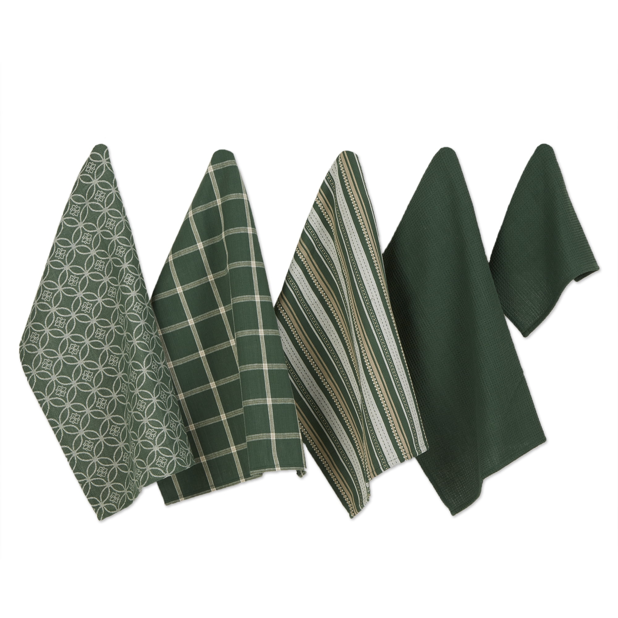 Assorted Dark Green Dishtowel & Dishcloth (Set of 5) 18x28 - Walmart.com