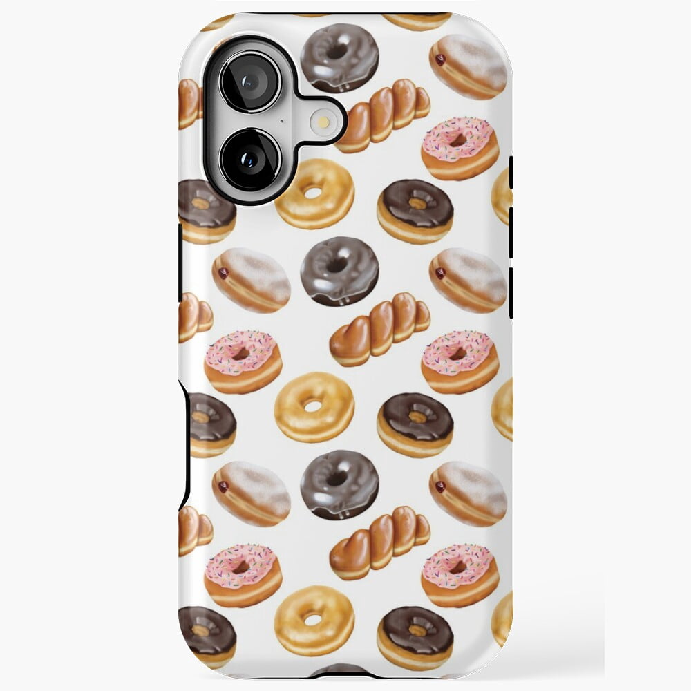 Assorted Donuts Pattern Colorful Sweet Pastry iPhone Case 11 to 17 Pro ...