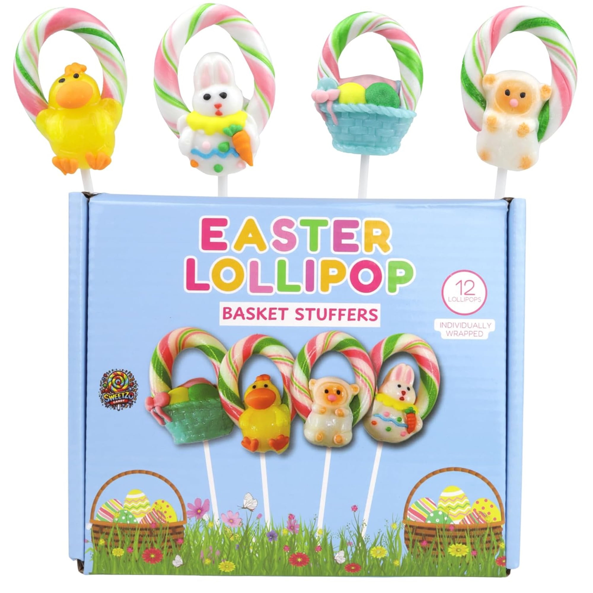 Assorted Easter Lollipops, Candy Basket Stuffers, 12 Count, 13.2 Ounce ...