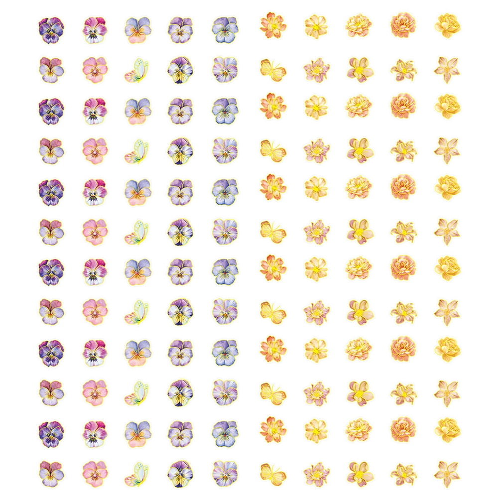 Assorted Flower Sparkle Sticker Sheet Pack, for Scrapbooking Laptops ...