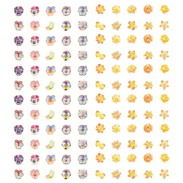 Assorted Flower Sparkle Sticker Sheet Pack, for Scrapbooking Laptops ...