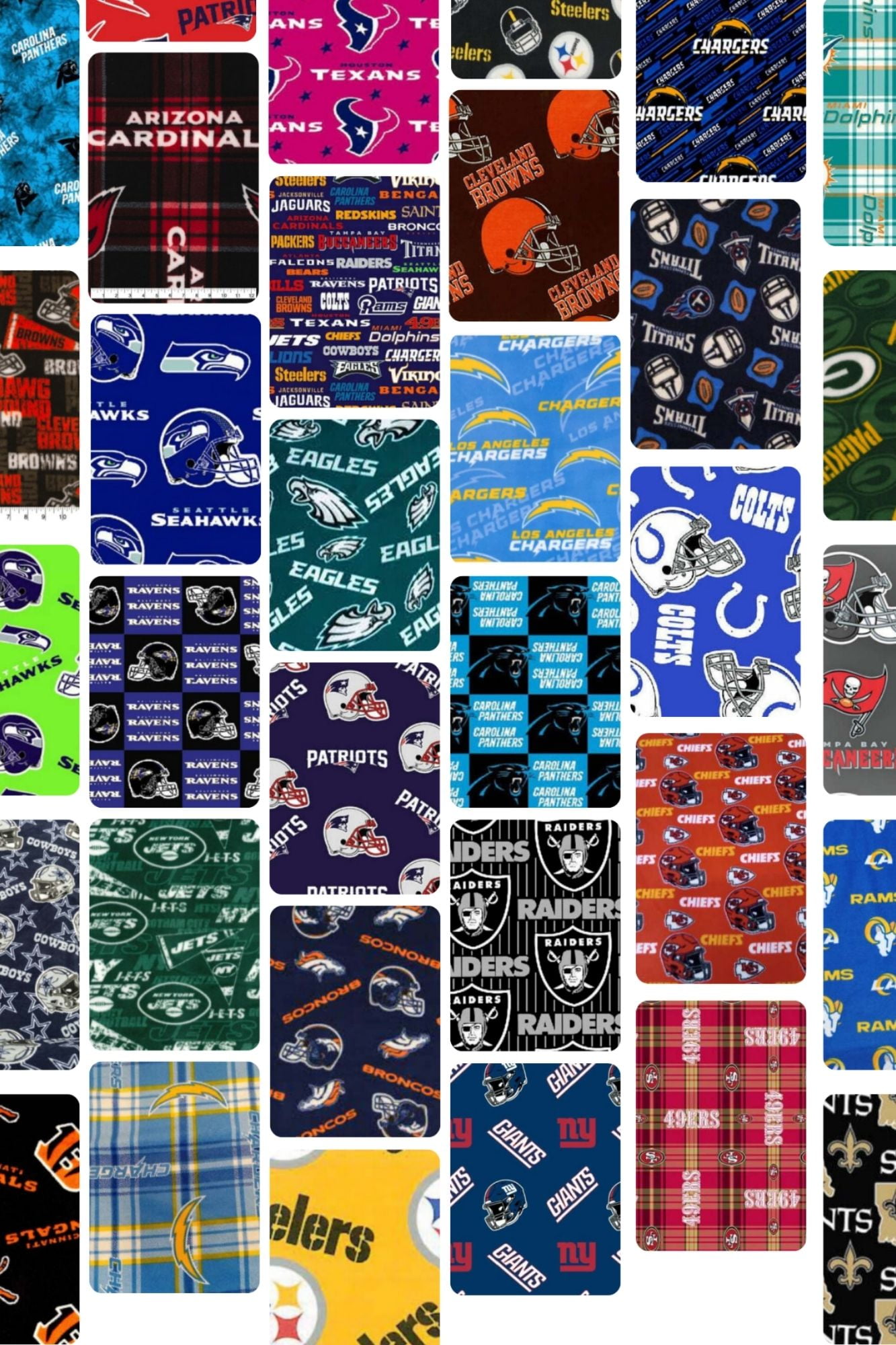 Assorted Football NFL Fleece Fabric - 3 lb Scrap Bundle - Walmart.com