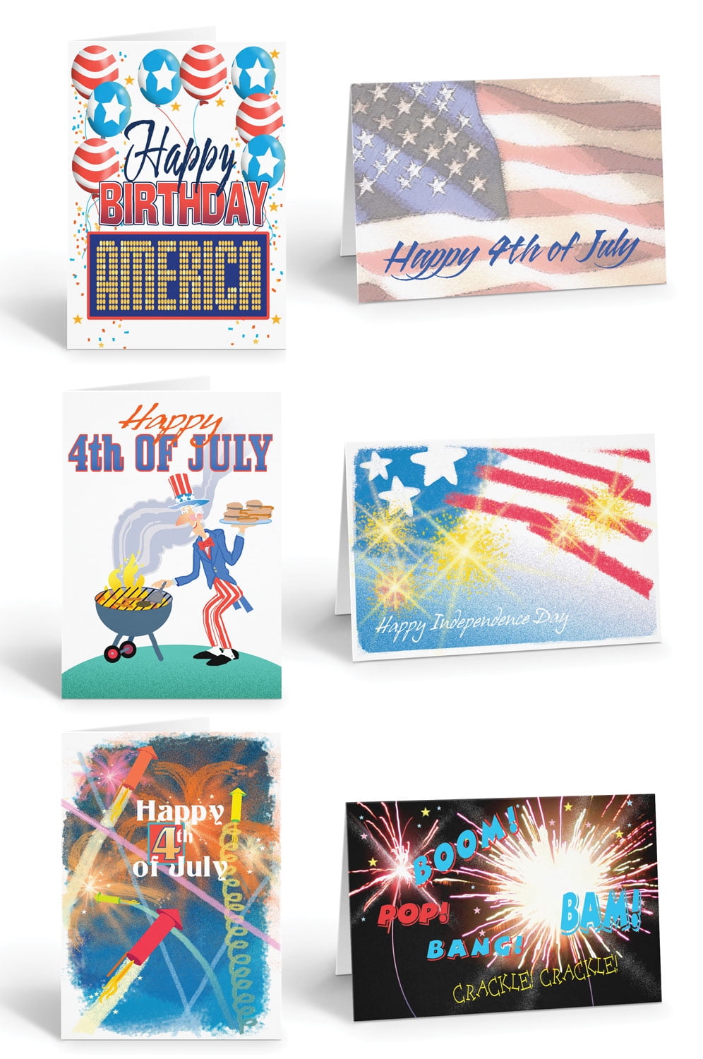 Assorted Fourth of July Patriotic Greeting Cards - 12 Greeting Cards ...