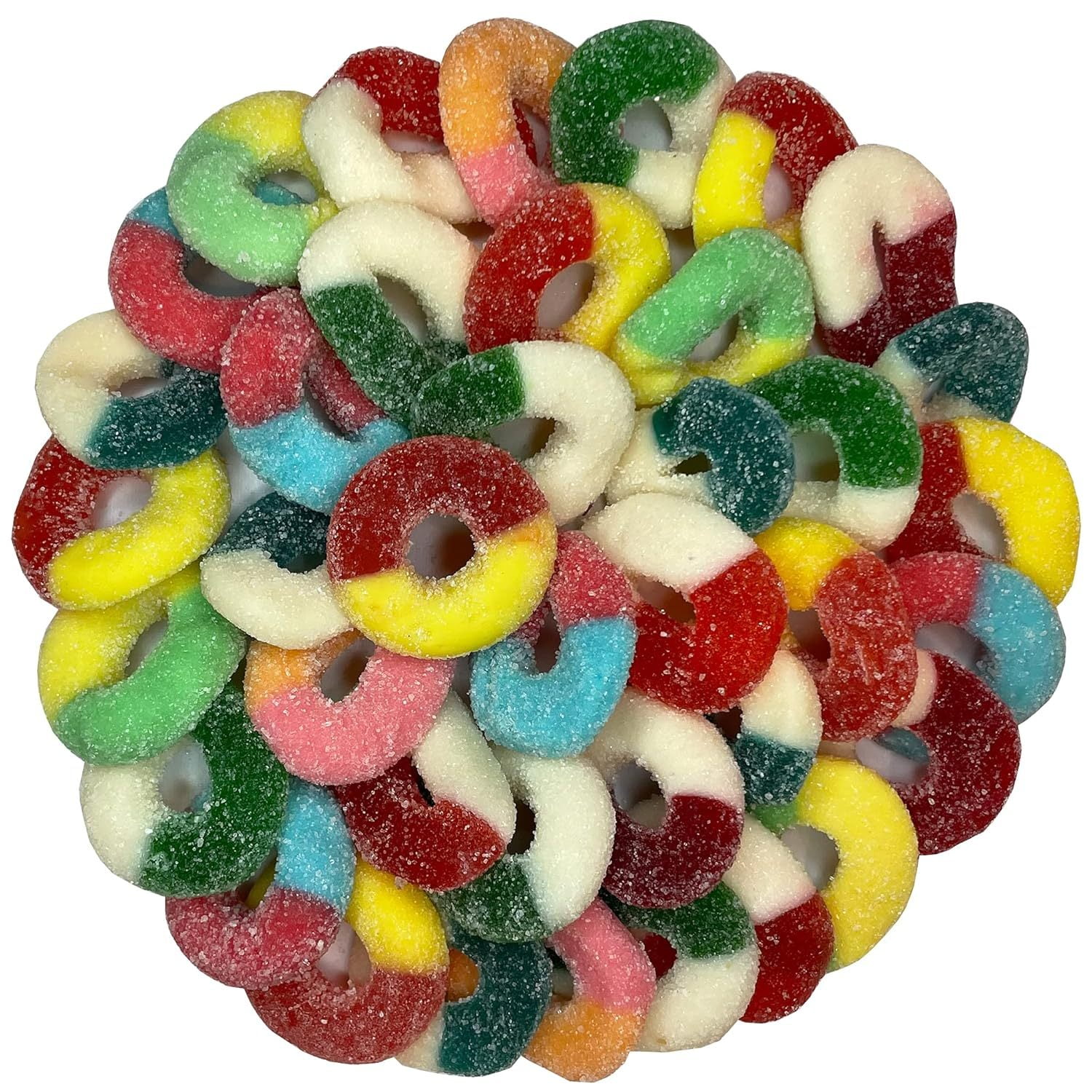 Assorted Fruit Flavor Gummy Ring, Cherry, Blue Raspberry, Green Apple ...