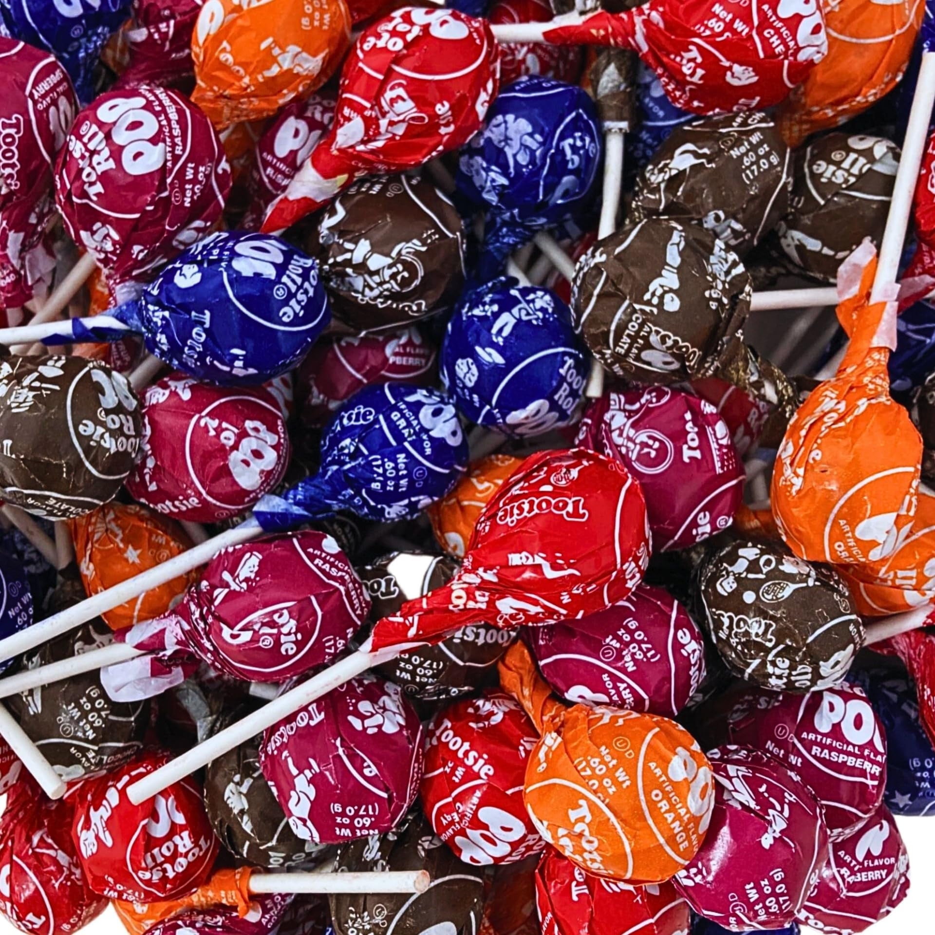 Assorted Fruit Flavored Tootsie Pops 1.5-Lbs- Five Classic Flavors Bulk ...