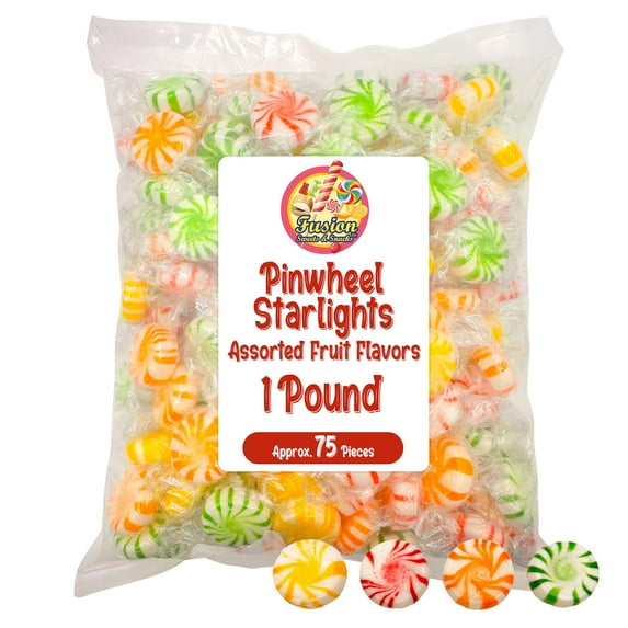 Assorted Fruit Pinwheel Hard Candy - 1 Pound, Individually Wrapped ...