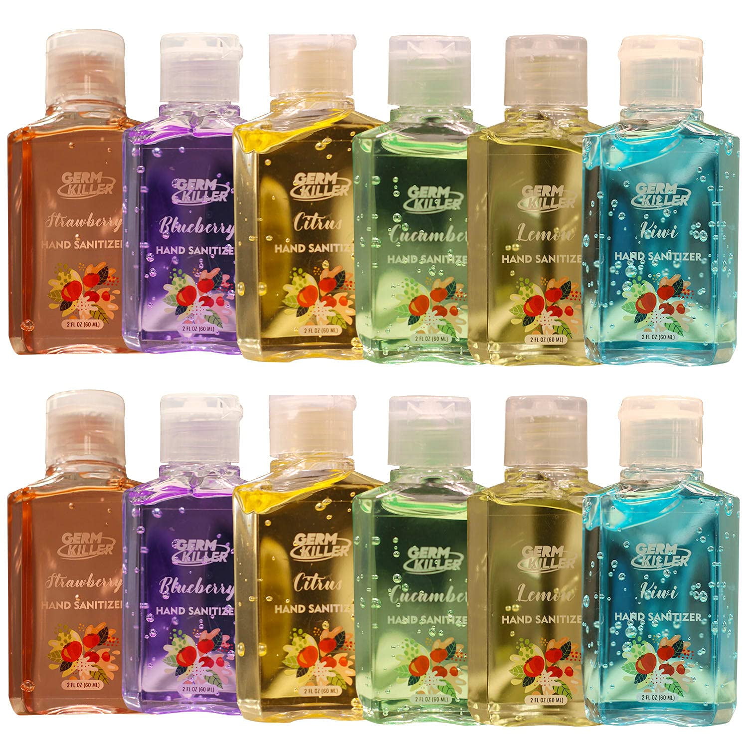 Assorted Fruit Scented Hand Sanitizer Gel (Pack of 20) with Aloe Vera ...
