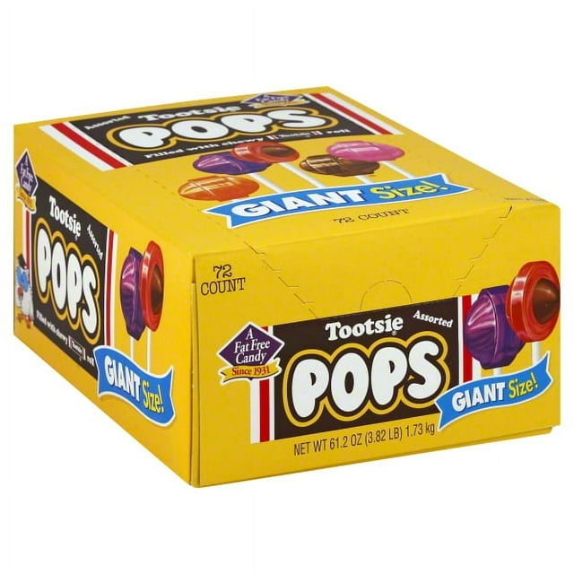 Assorted Giant Tootsie Pops Candy Lollipops, Fat Free, Peanut Free ...