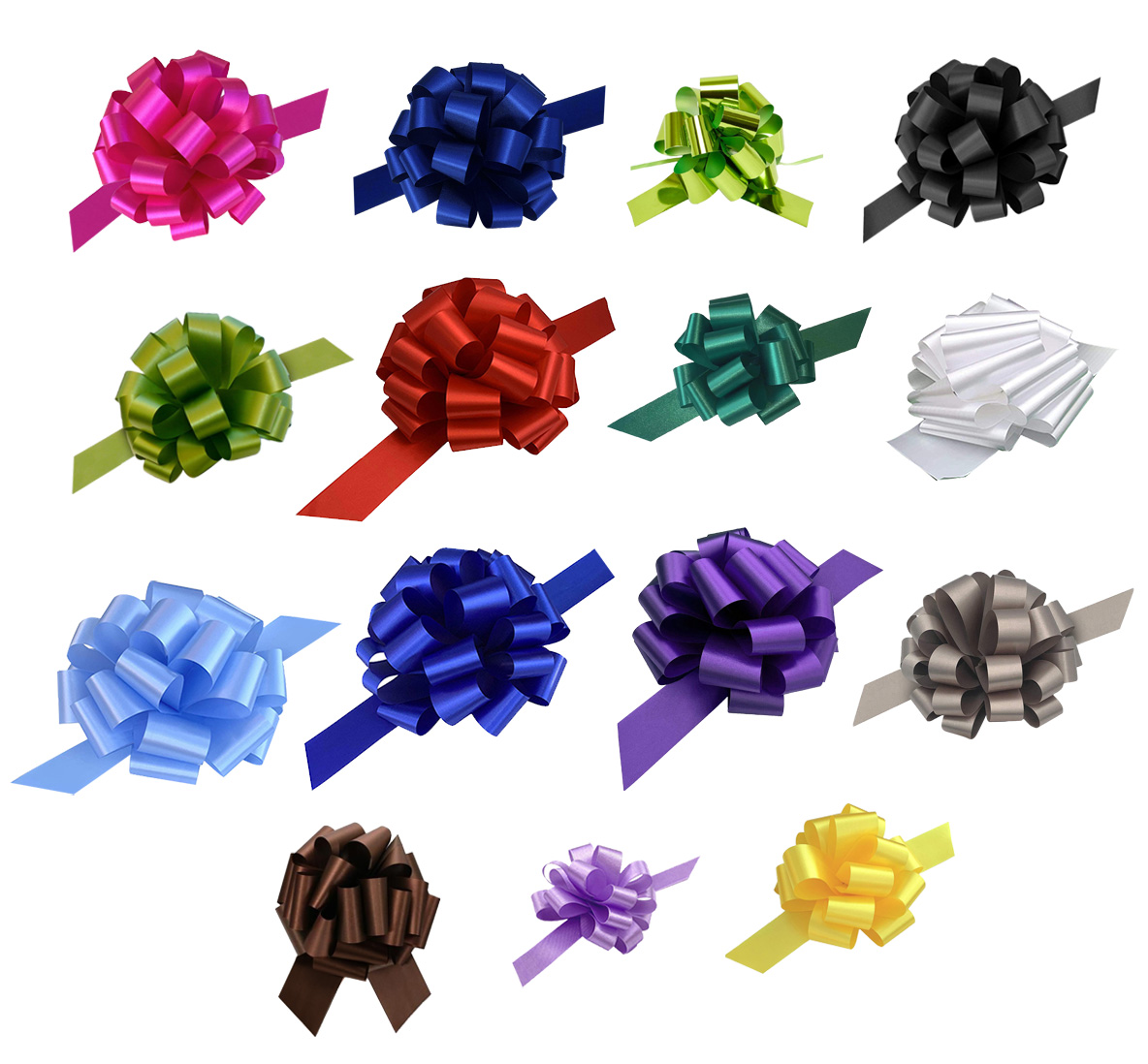 Assorted Gift Pull Bows for Christmas - Various Sizes, Set of 15 ...