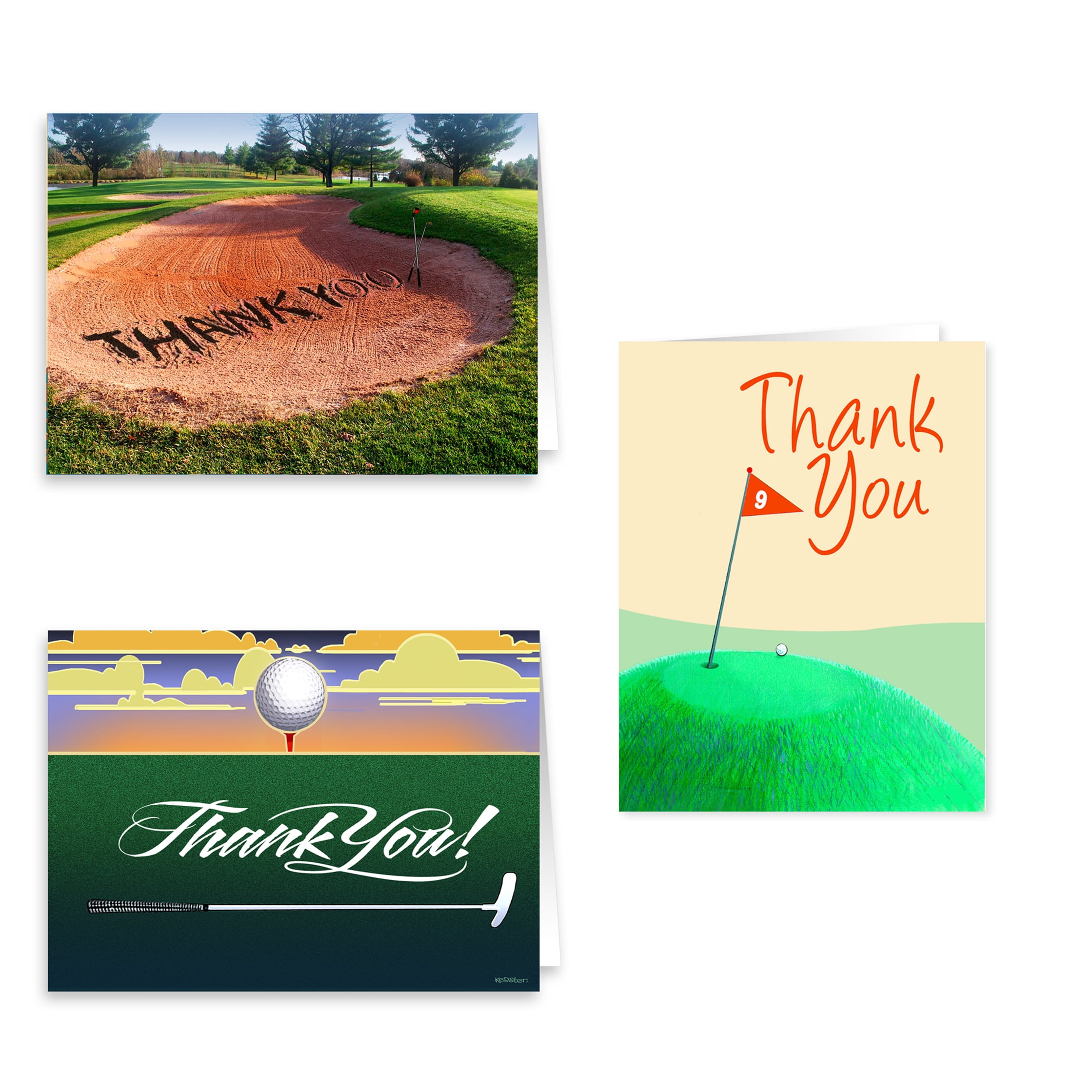 Assorted Golf Thank You Cards - 12 Boxed Cards & Envelopes, 3 Fun ...
