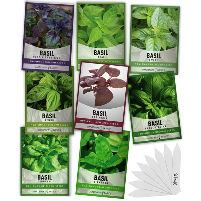 Assorted Gourmet Basil Seed Varieties | 8 Variety Pack - Walmart.com