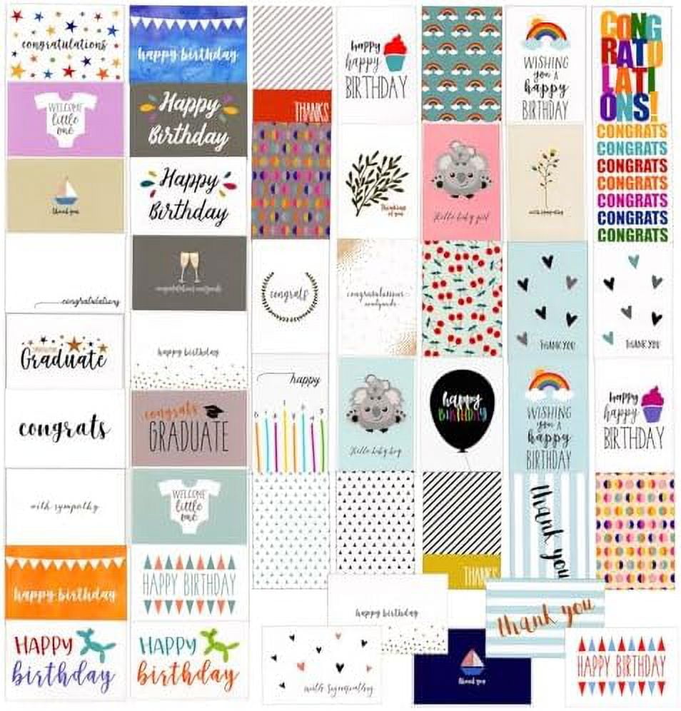 Assorted Greeting Cards - 48-Pack, Multicolor, Blank Inside, 4 x 6 In ...