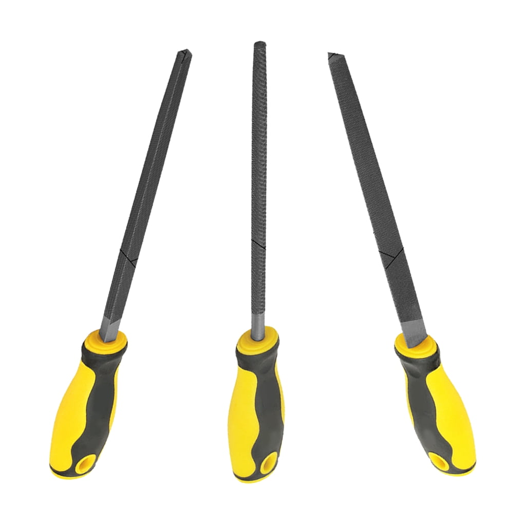 Assorted Hand Wood File,Rasp 3pcs Durable Steel, Non Slip Rubber Handle ...