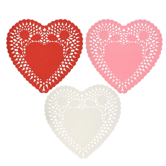 Assorted Heart-Shaped Paper Doilies, Valentine's Day Cutouts Paper Lace ...