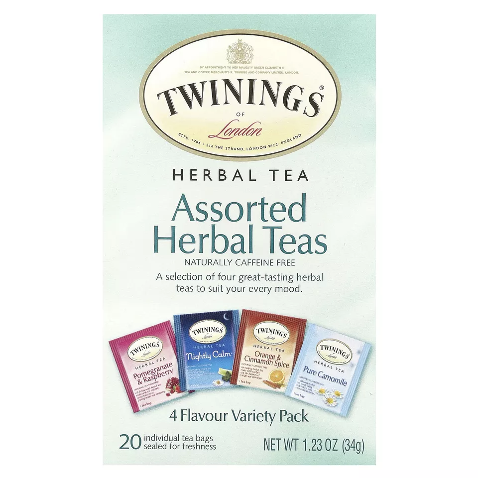 Assorted Herbal Teas, Variety Pack, Caffeine Free, 20 Tea Bags, 1.23 oz ...