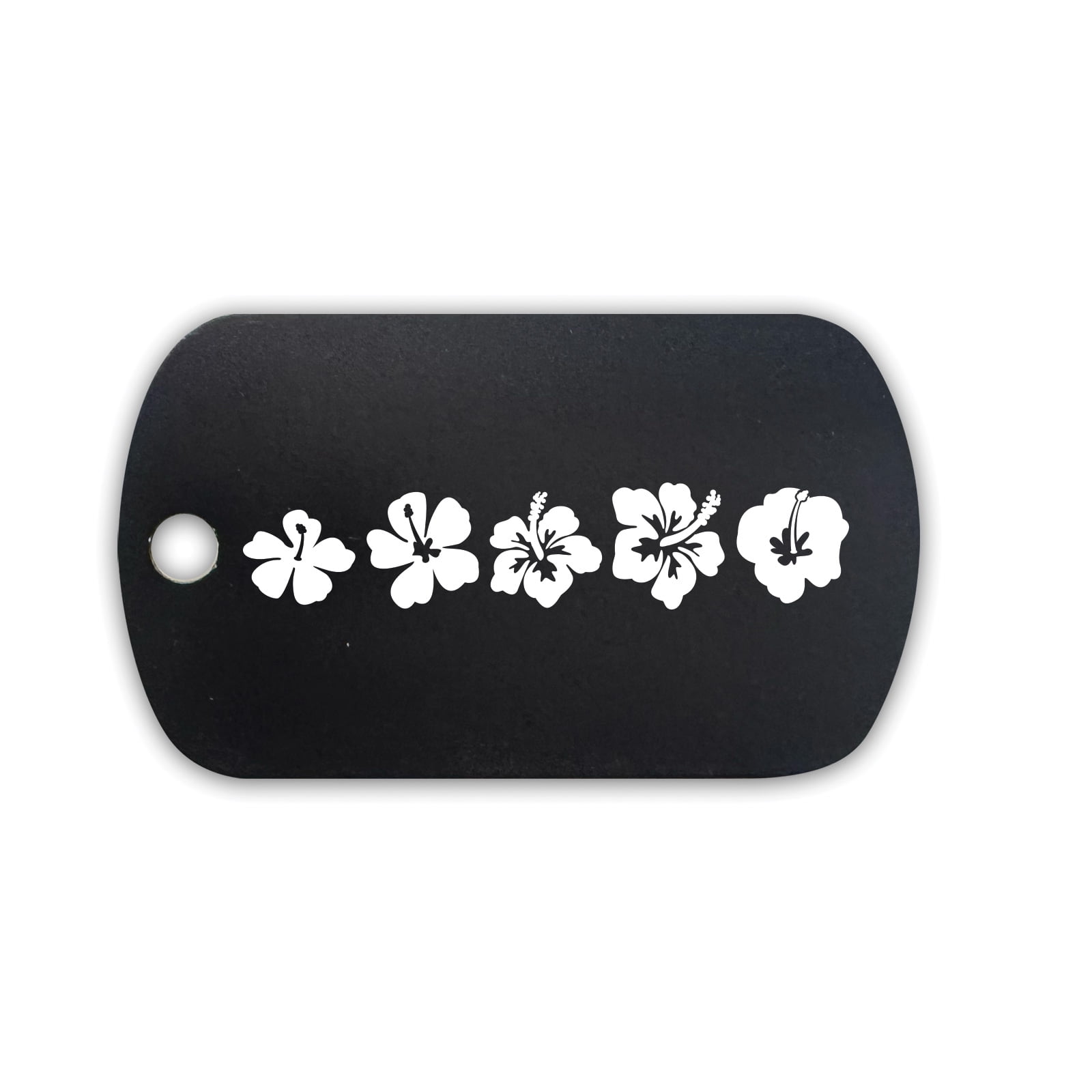 Assorted Hibiscus Flowers GI Dog Tag Aluminum Keychain x5 - Black ...