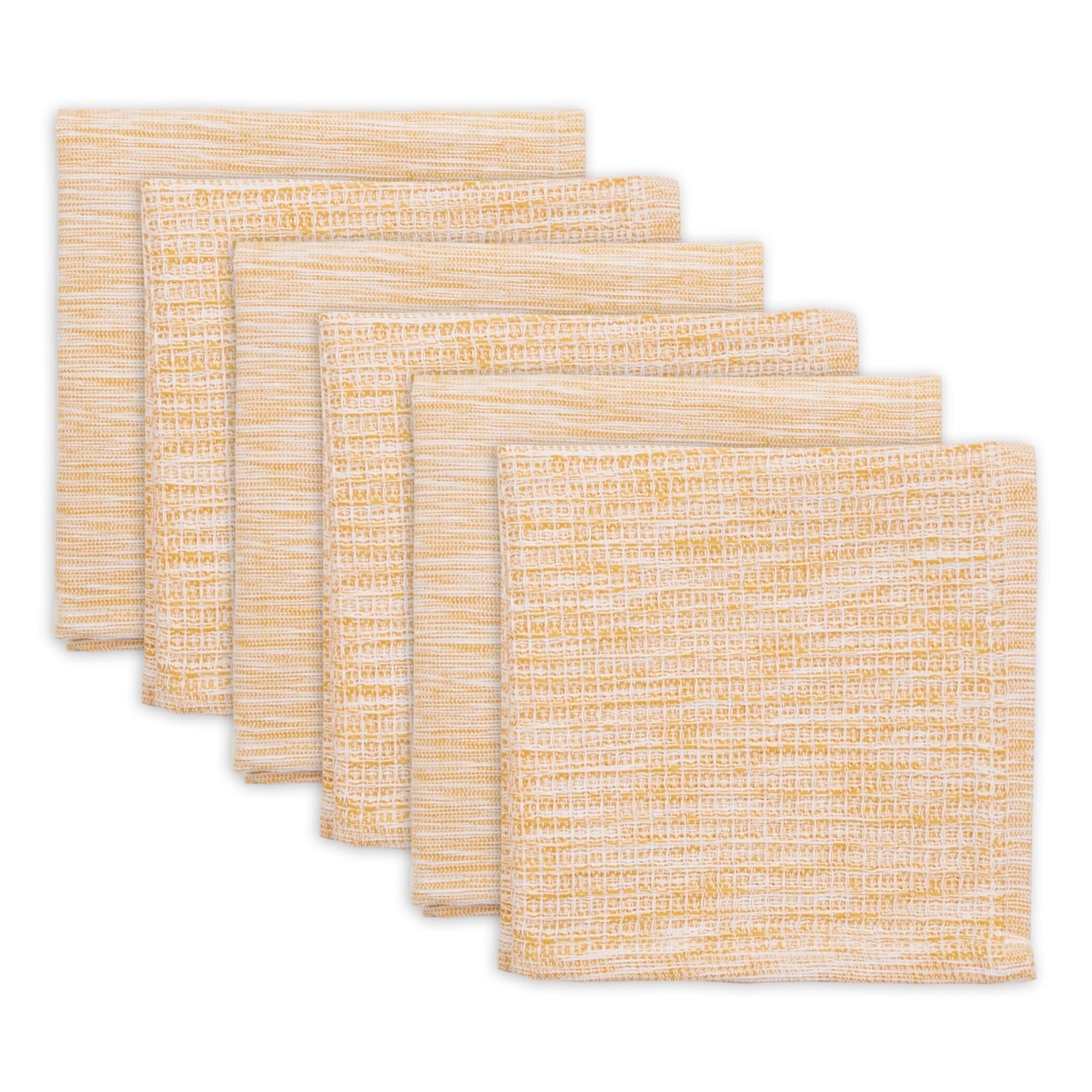 Assorted Honey Gold And Off-White Recycled Cotton Dishcloth (Set of 6 ...