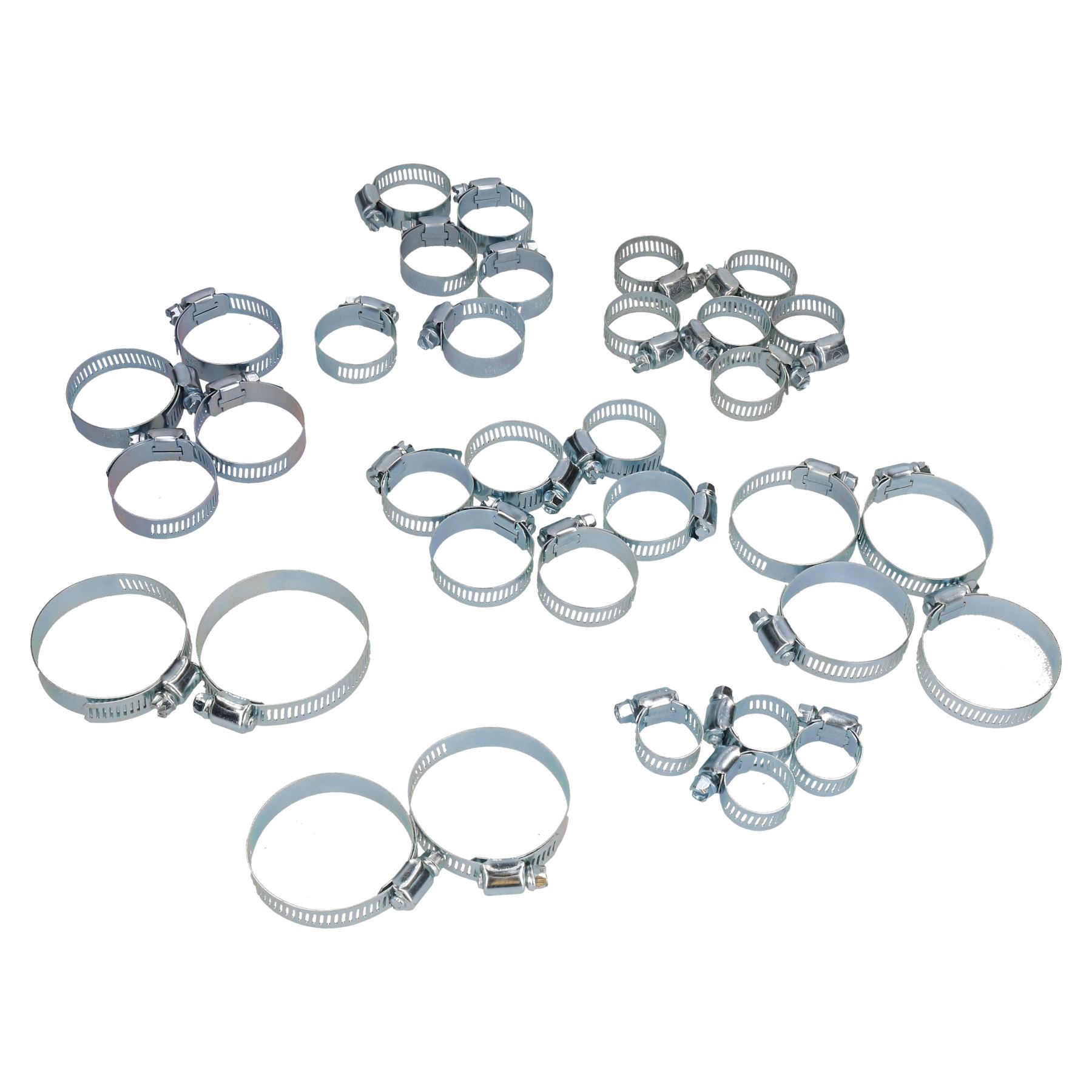 Assorted Hose Clamp Jubilee Clamps Clips 1" - 2-3/4" 25mm - 70mm 34pc ...