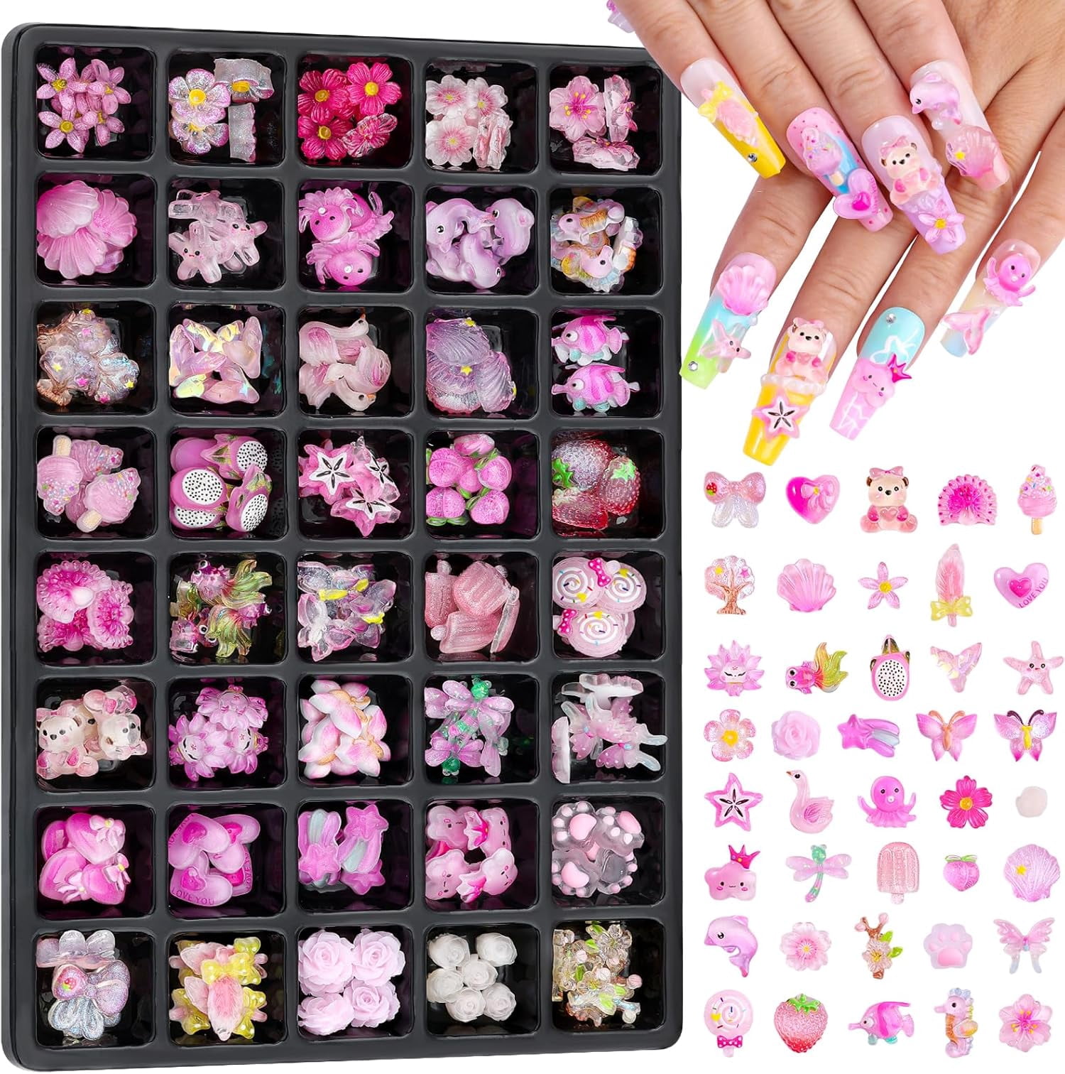 Assorted Kit, 40 Styles Cute Bows Butterflies Bees Hearts Candy ...