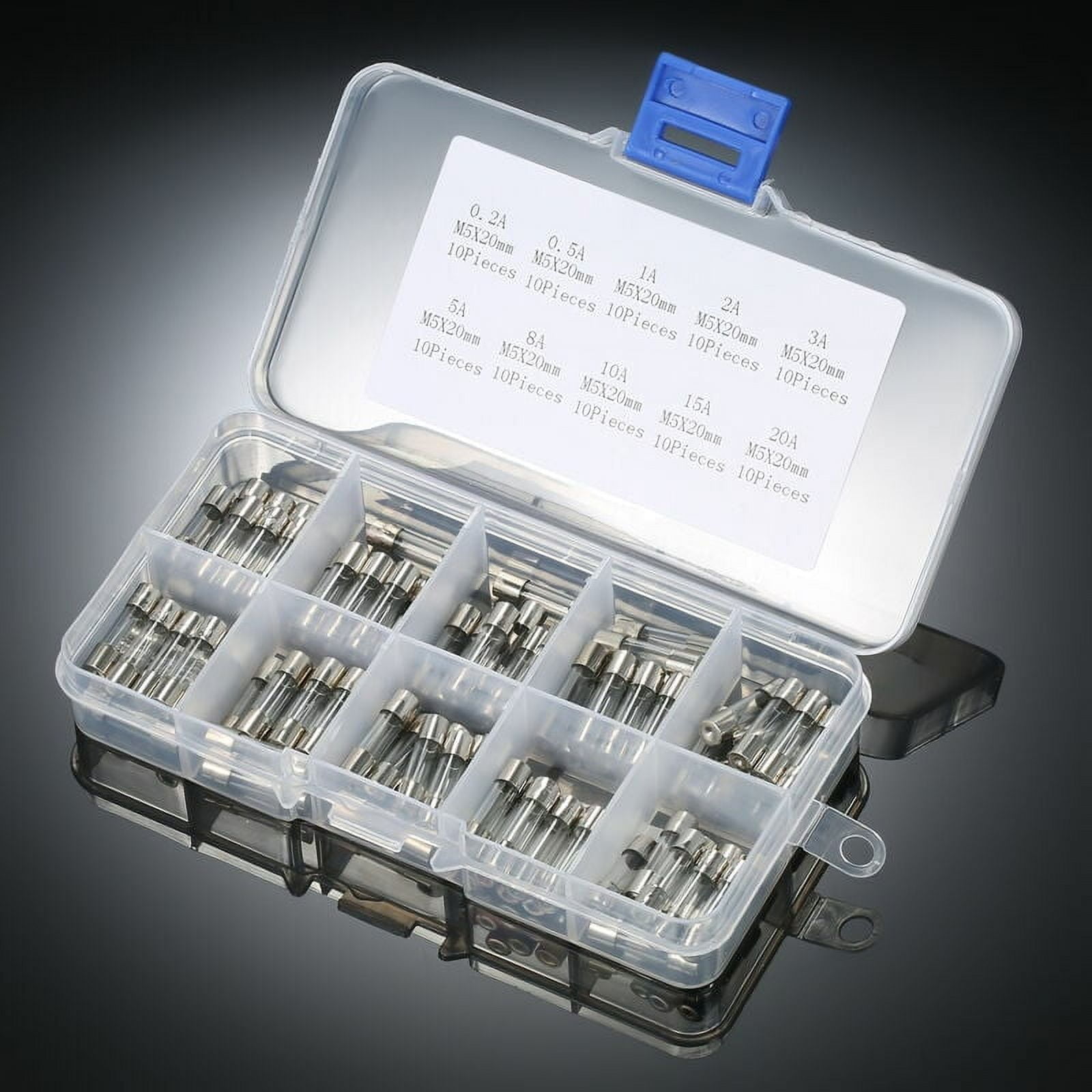 Assorted Kit Of Fast-Blow Glass Fuses, Clear Plastic Box Packaging For ...