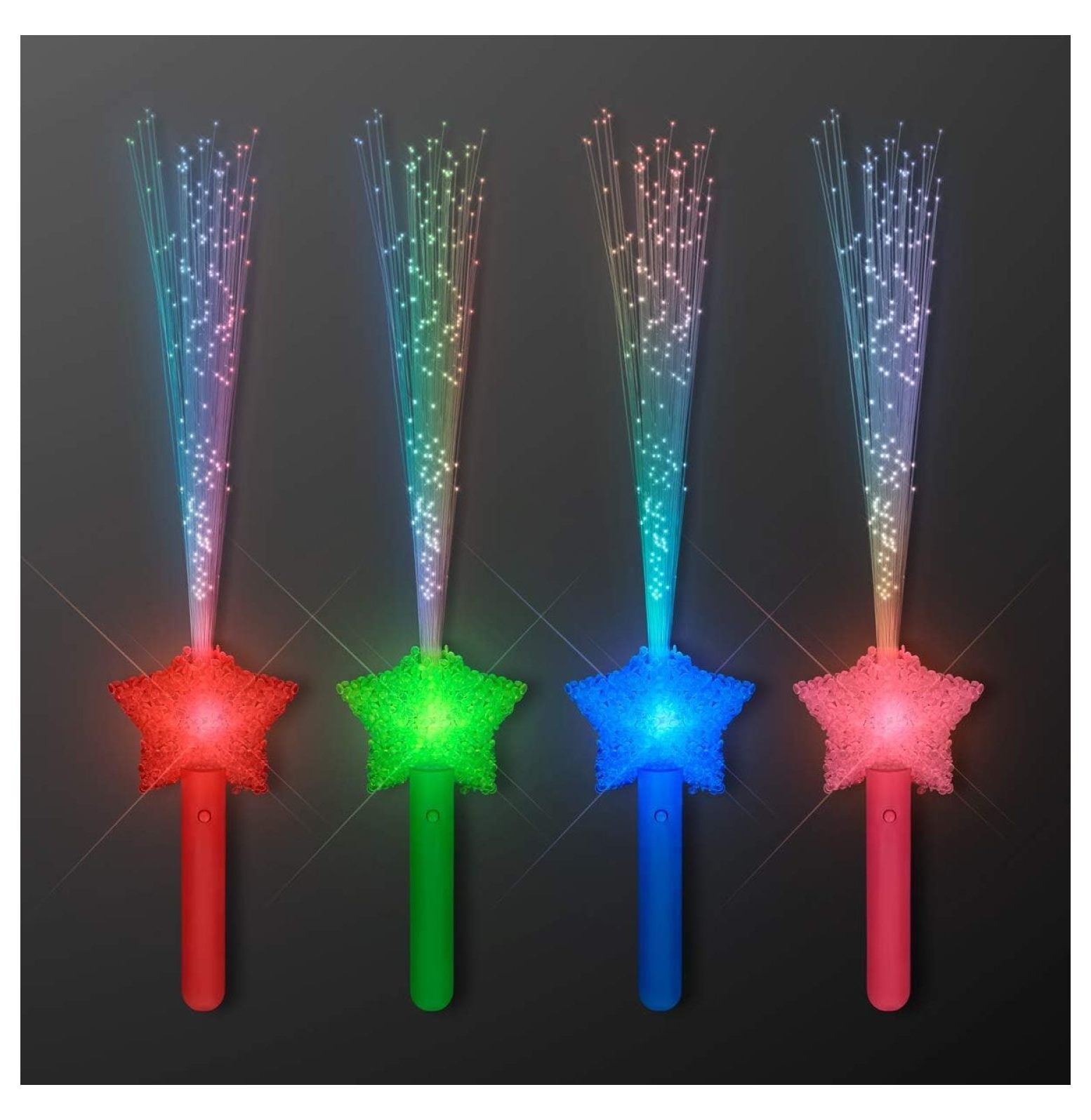 Assorted Light up LED Star Fiber Optic Wands (Set of 12) - Walmart.com