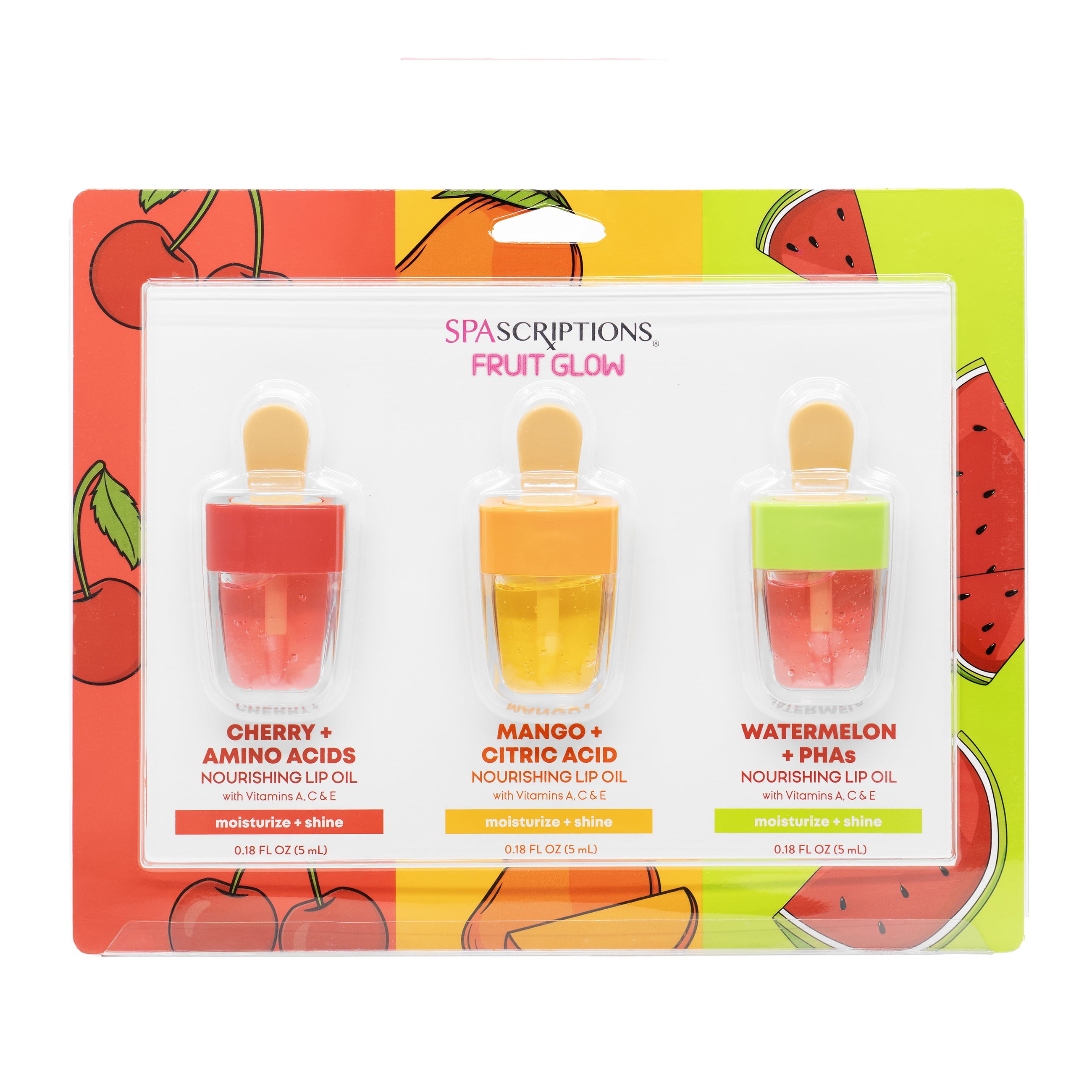 Assorted Lip Oils- Cherry, Mango, Watermelon - Walmart.com