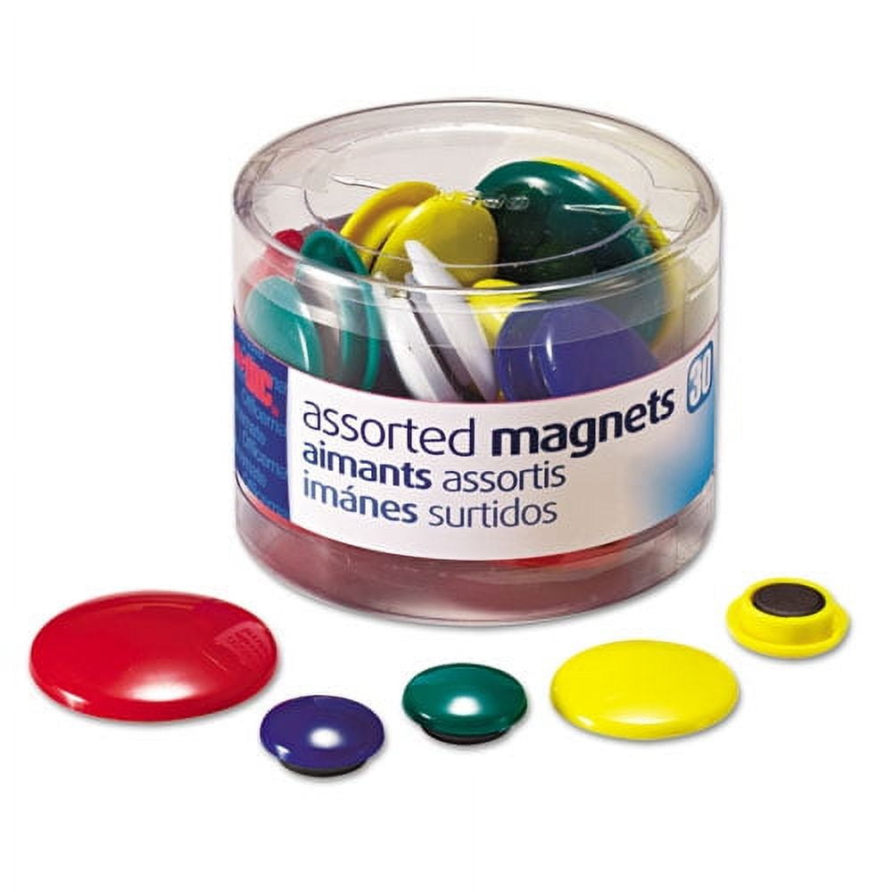 Assorted Magnets, Circles, Assorted Sizes And Colors, 30/tub | Bundle ...