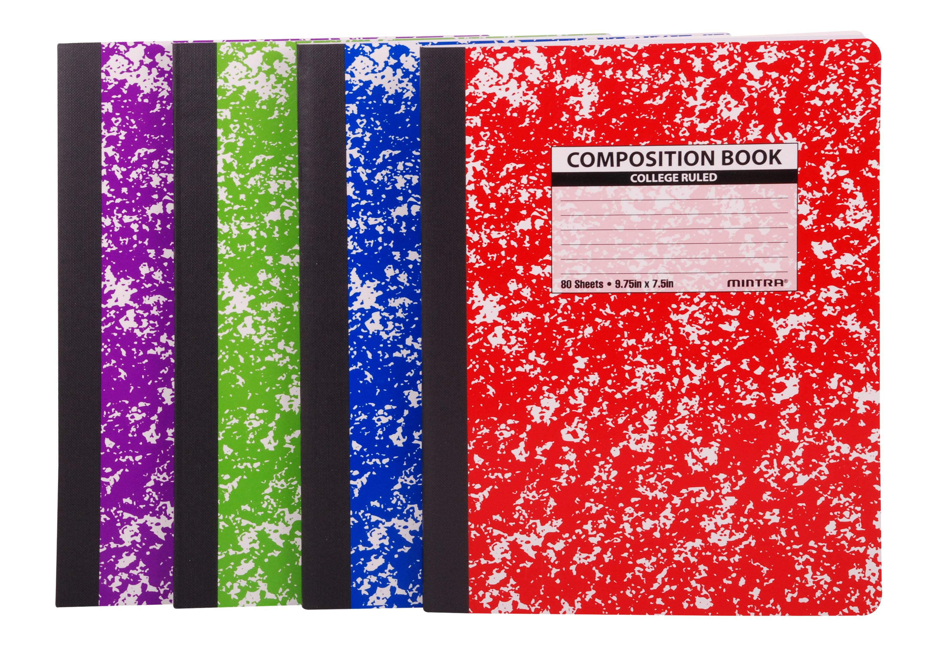 Assorted Marble Composition Books (College Ruled, 4 Pack) - Walmart.com