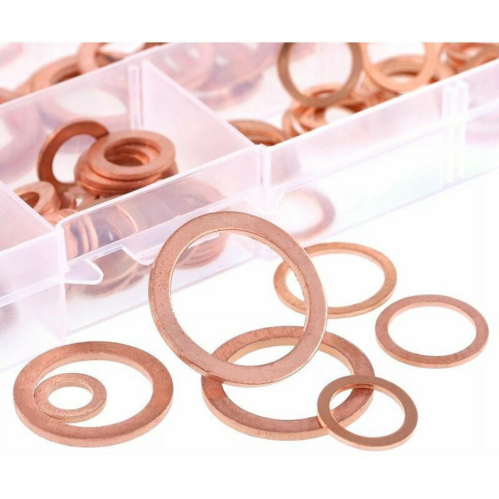Assorted Metric Sealing Washers, Copper Flat Ring Washer Assortment Kit ...