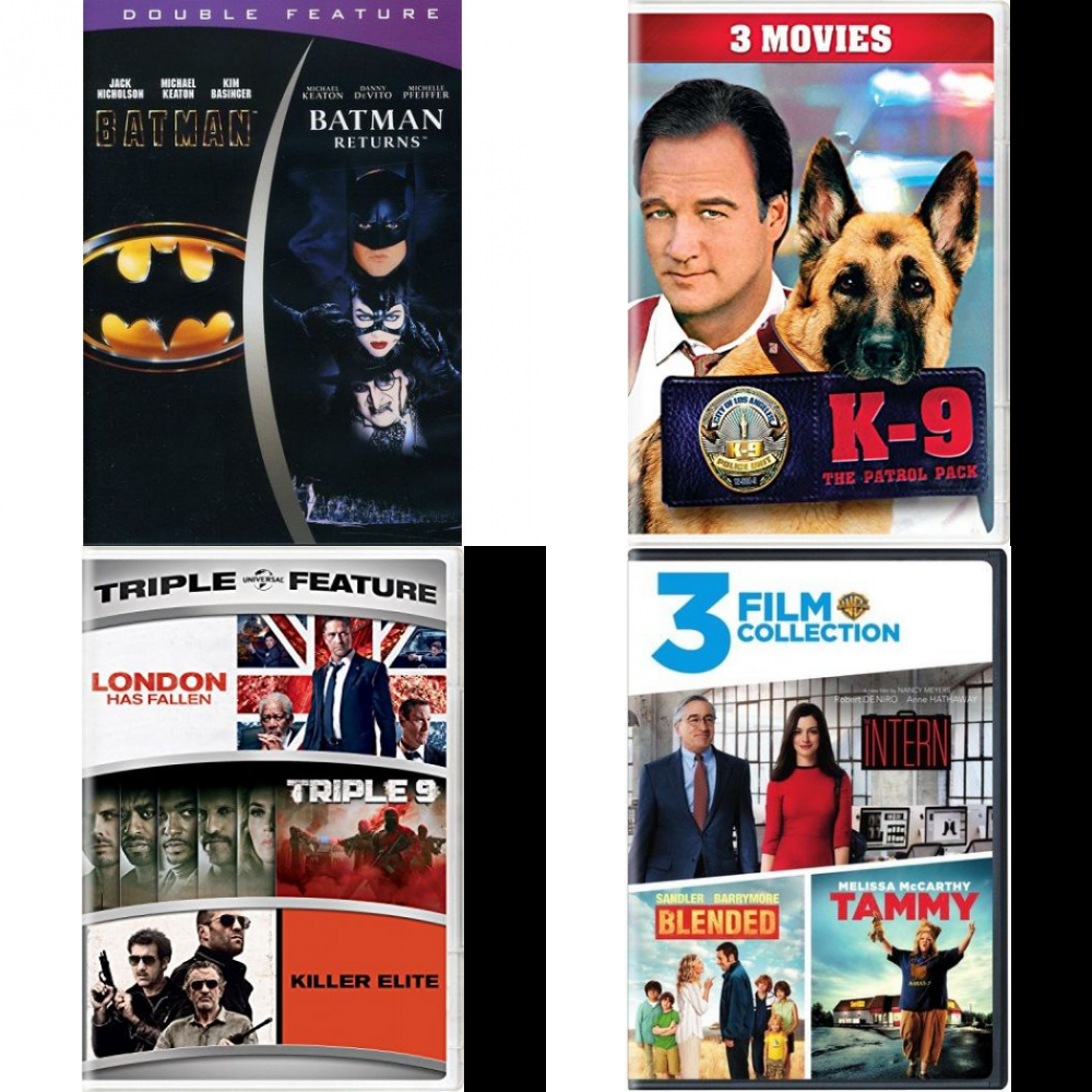Assorted Multi-Feature Collections 4 Pack DVD Bundle: 2 Movies: Batman ...