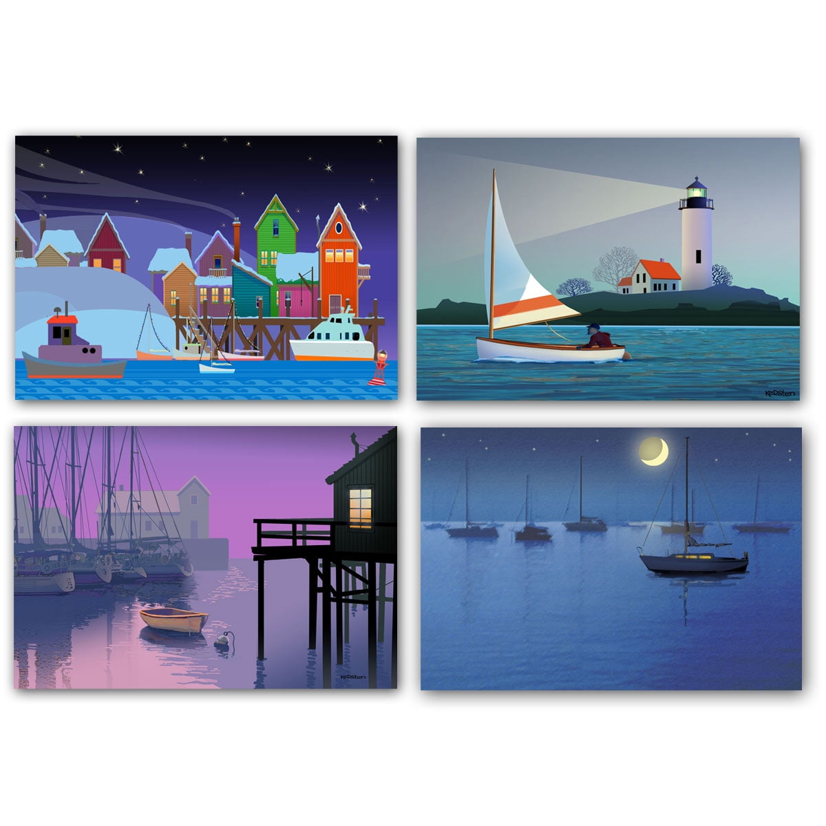 Assorted Nautical Themed Postcards - 4 x 6 Nautical Postcards - 40 ...