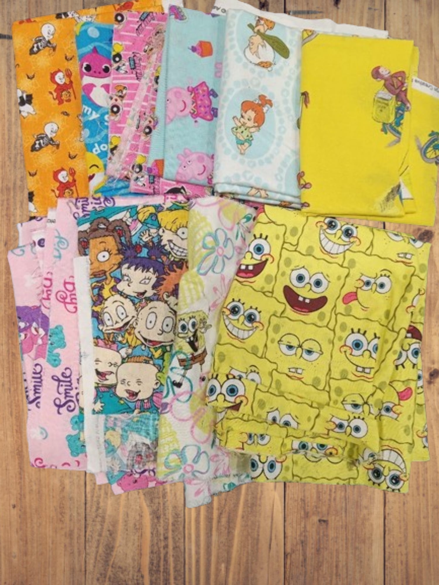 Assorted Nick Jr Characters - Rugrats, Care Bears, Spongebob Fabric - 1 ...