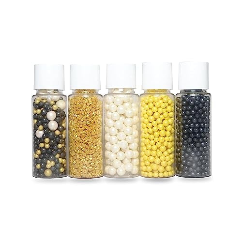 Assorted Pack of 5 Sparkling Honey Bees Disco Sprinkles for Cakes ...