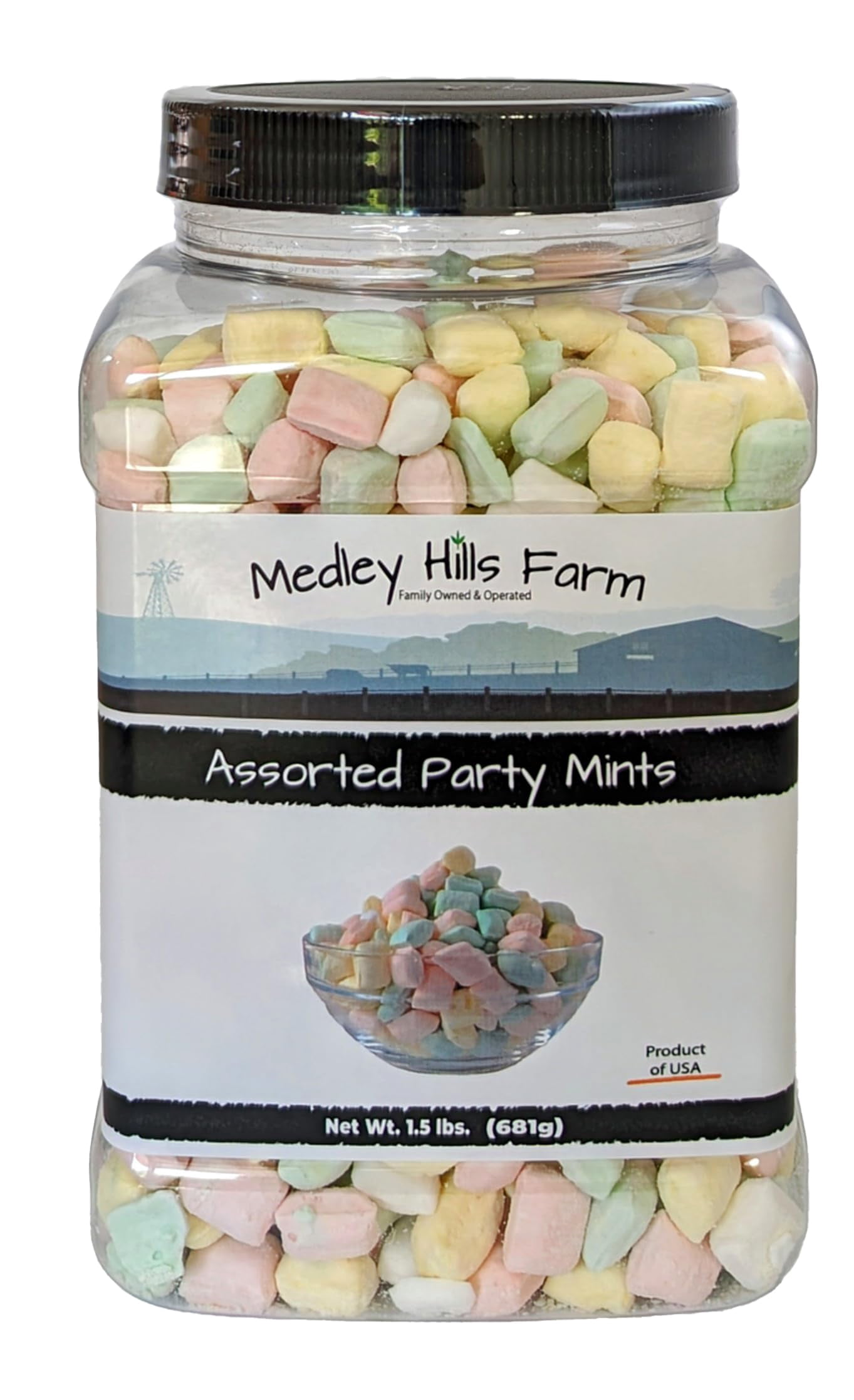 Assorted Party Mints By AKF18 Medley Hills Farm in Reusable Container 1 ...