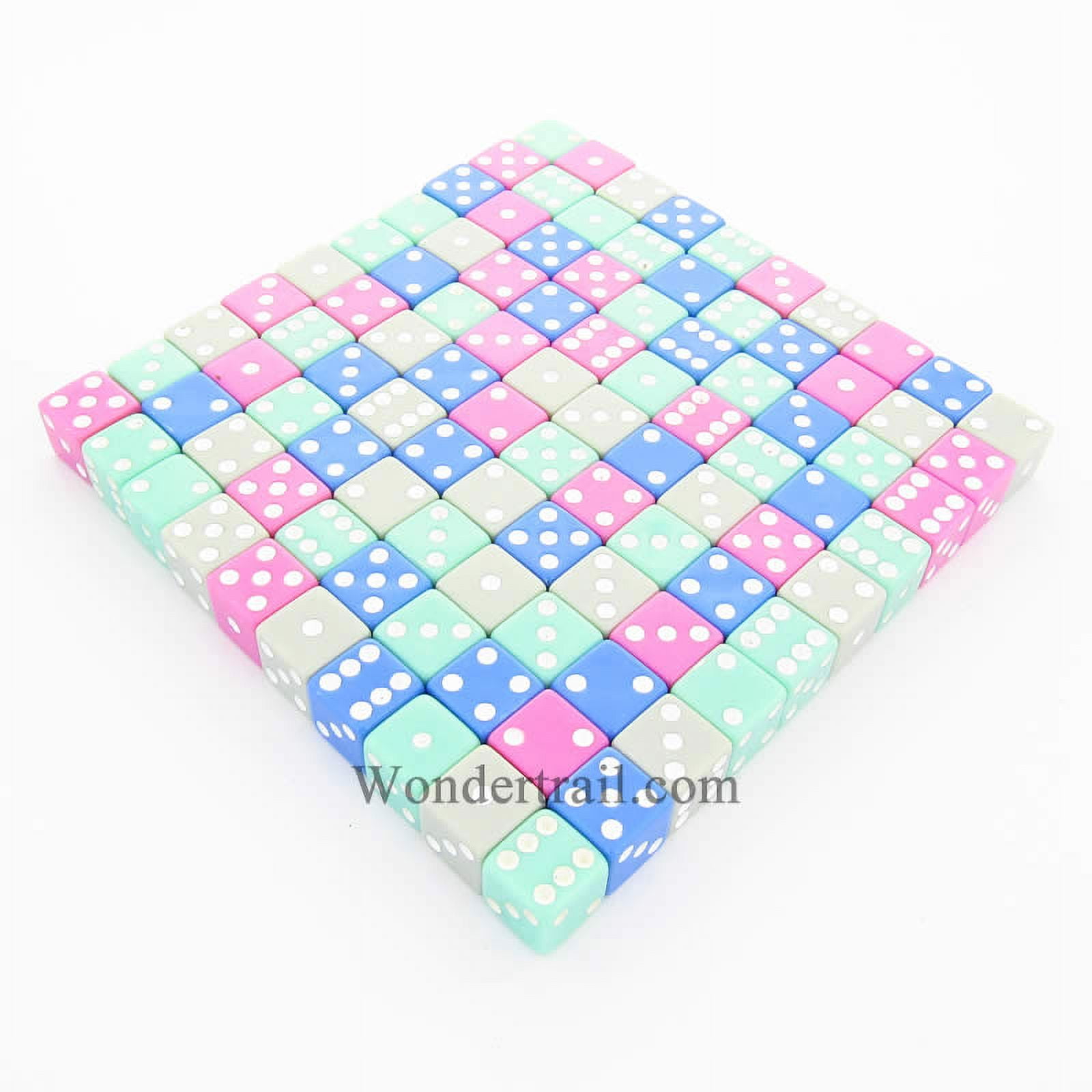 Assorted Pastel Dice Colors D6 16mm (5/8in) Bulk Pack of 100 Koplow ...