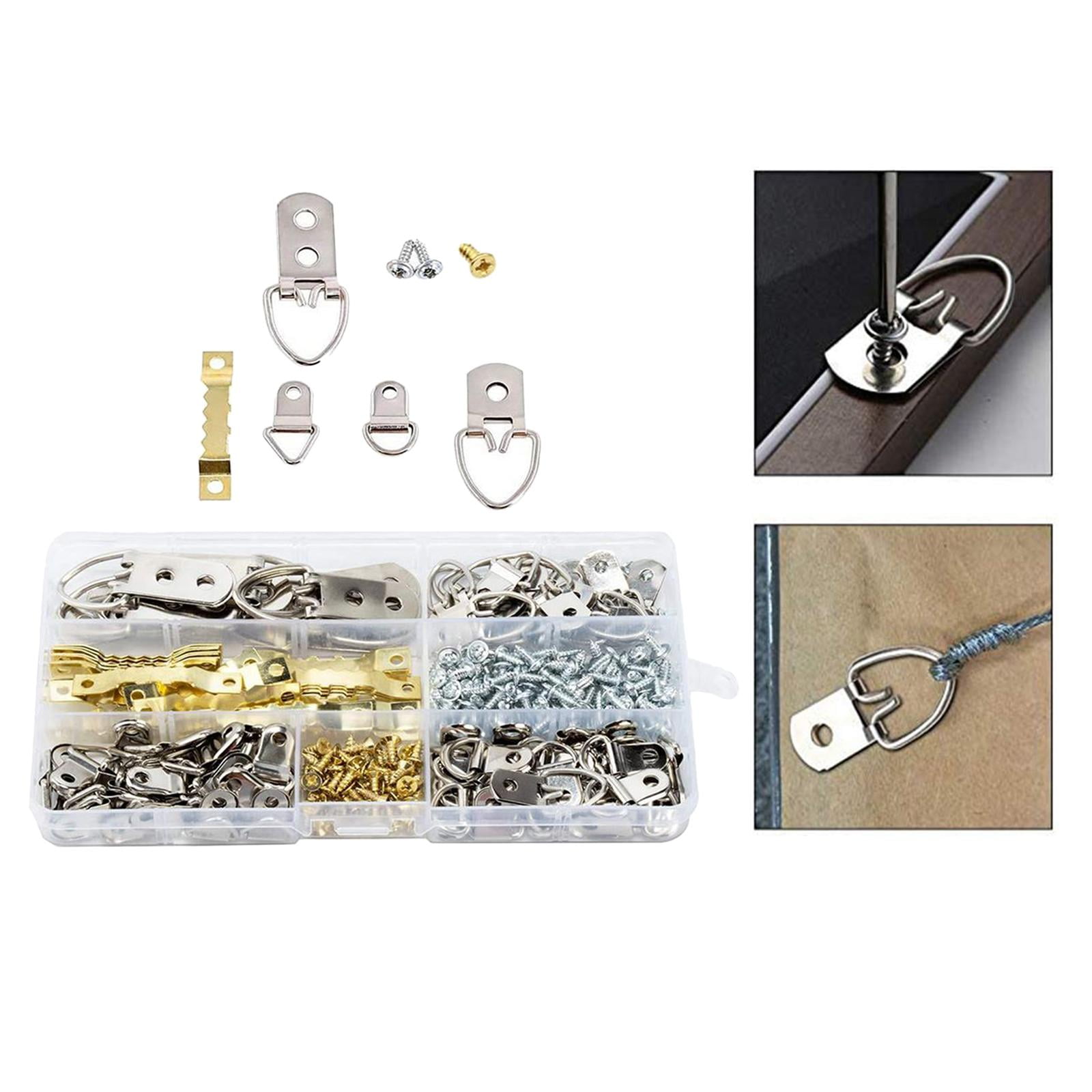 Assorted Picture Hanging 270 Piece Hangers Hooks Nails Screw Eyes D ...