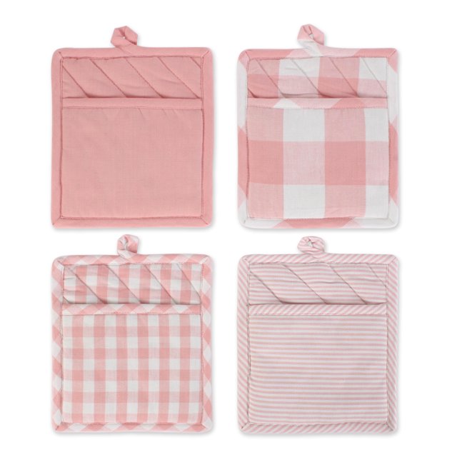 Assorted Pink/White Potholder Set/4 - Walmart.com