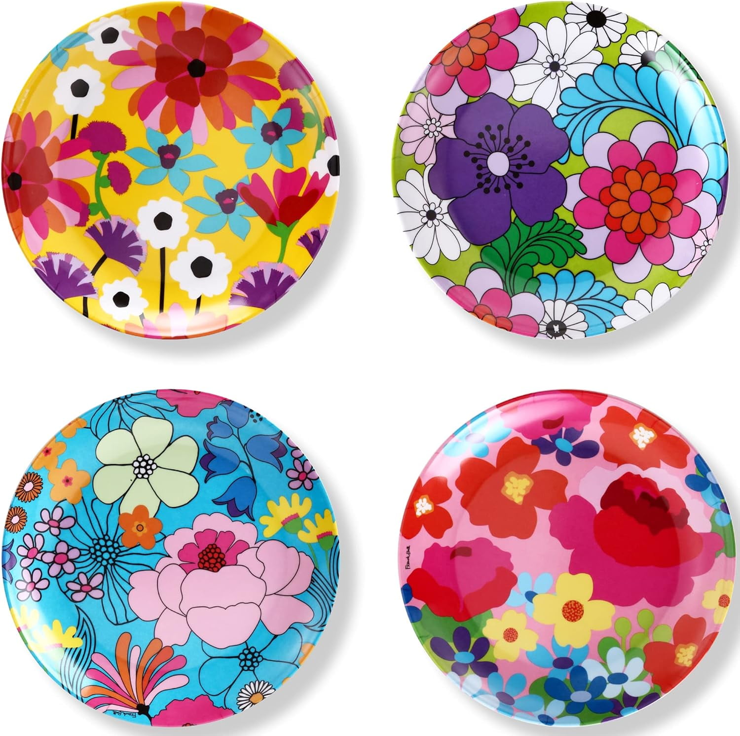Assorted Plates - 4 Piece Set - 11 inch Melamine Dinner Plate Set ...