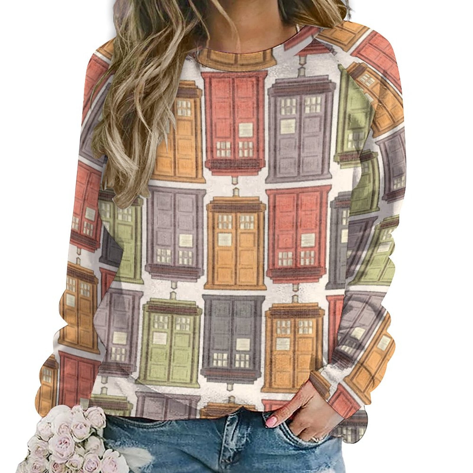 Assorted Police Boxes Oversized Hoodie Women Drawstring Sweatshirts ...