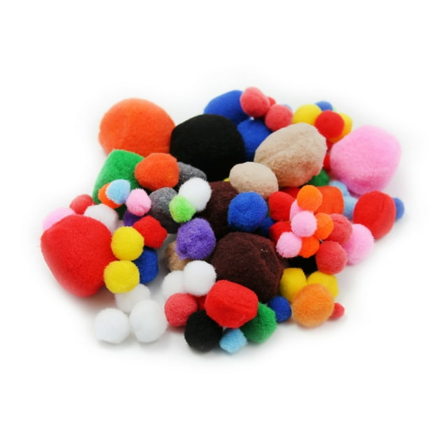 Assorted Pom-Poms, 100 Per Pack, 12 Packs - Walmart.com