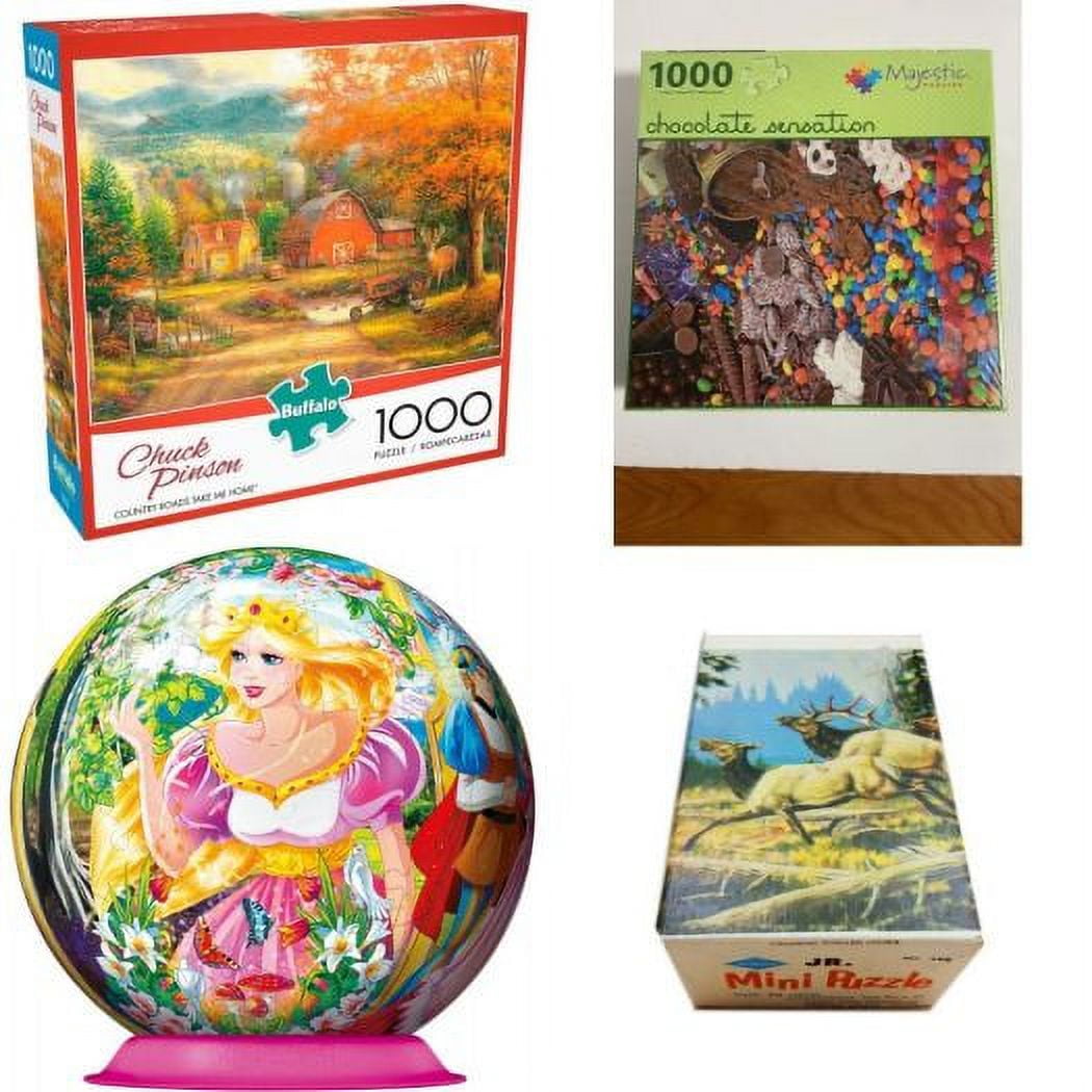 Assorted Puzzles 4 Pack Bundle: Buffalo Games - Chuck Pinson - Country ...
