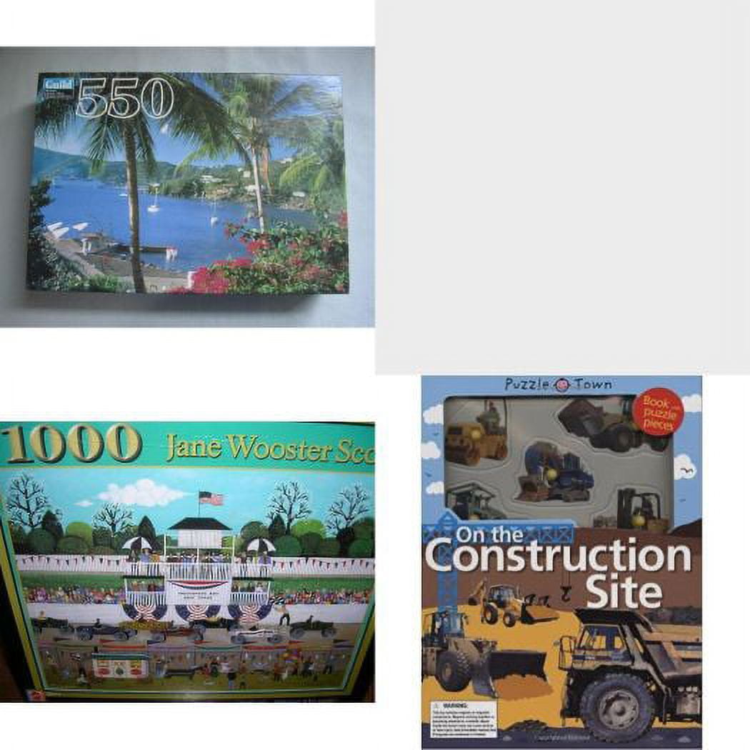 Assorted Puzzles 4 Pack Bundle: Hasbro Guild 550 Piece Puzzle - St ...