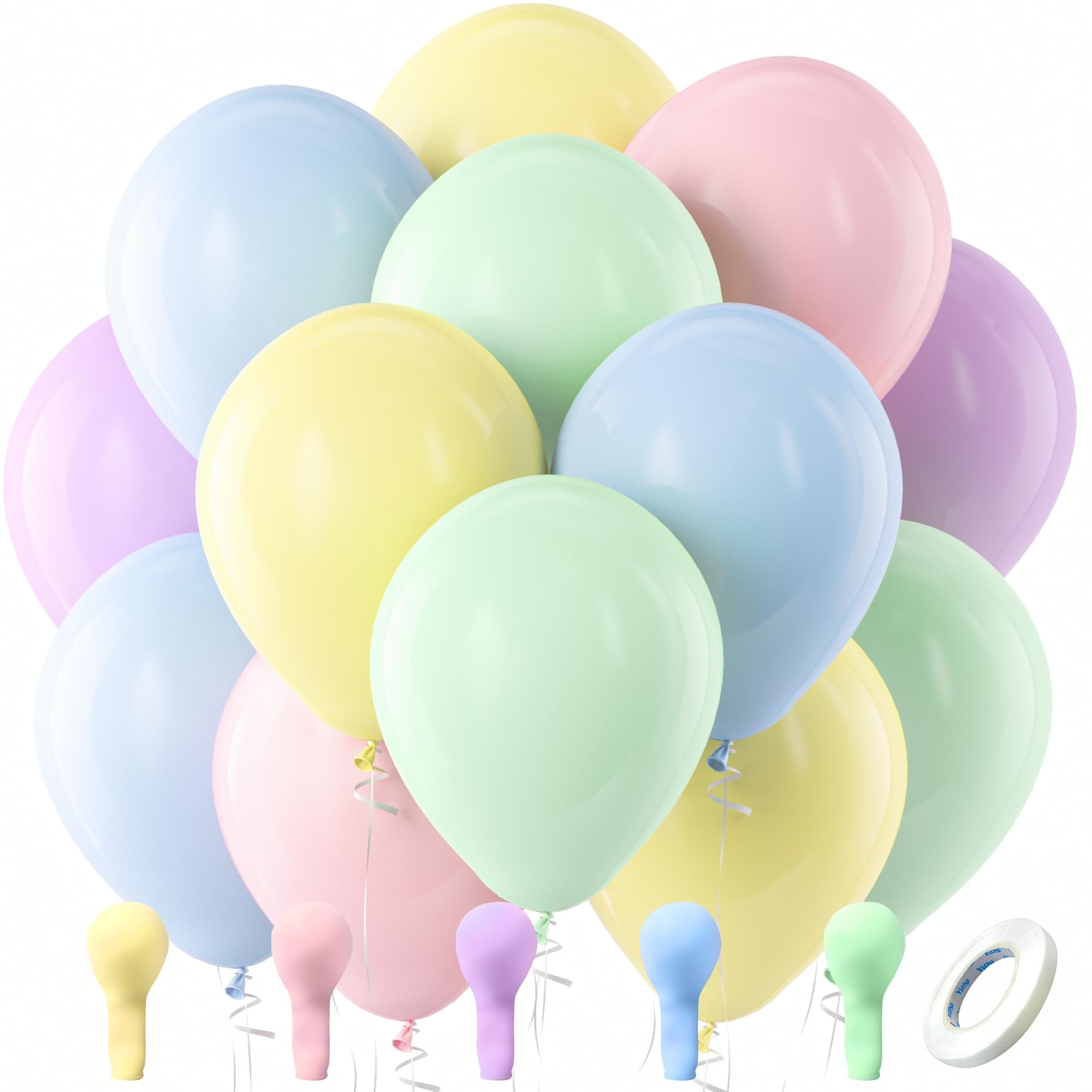 Assorted Rainbow Latex Balloons, 100 Pack 12 inch Round Helium Bright ...