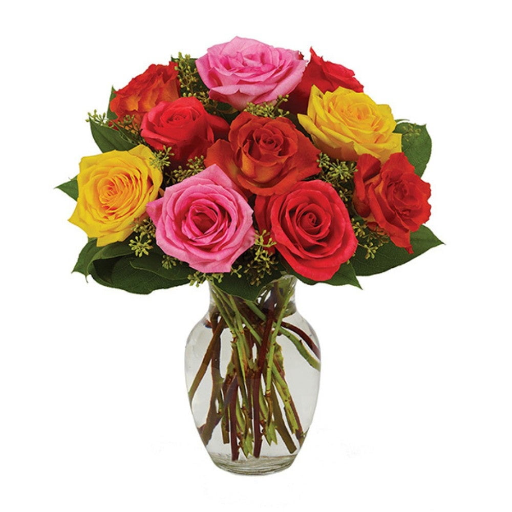Flower Country 12 Assorted Roses, Bouquet Only - Walmart.com