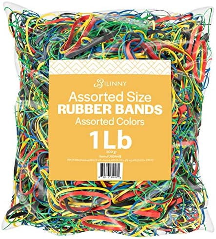 Assorted Rubber Bands - Colorful Rubber Bands - 1 LB - Made in USA - 5 ...