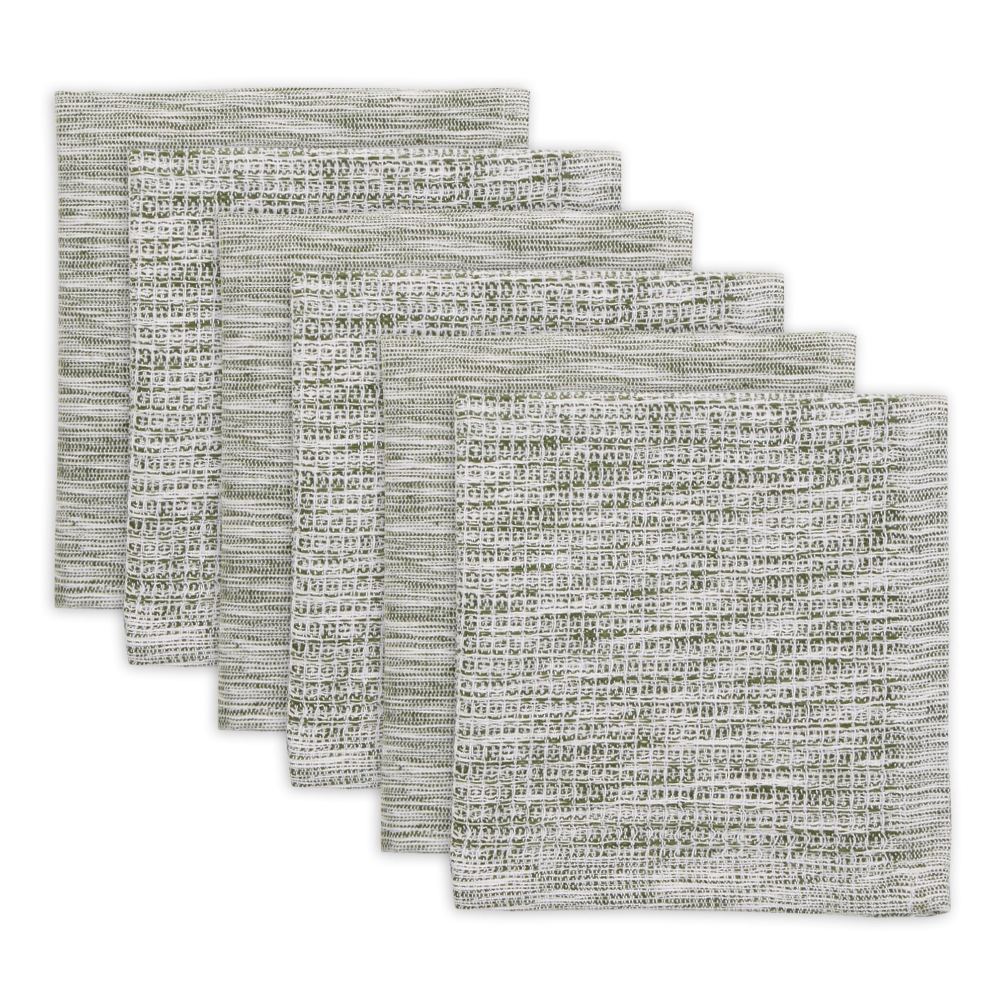 Assorted Sage And Off-White Recycled Cotton Dishcloth (Set of 6 ...