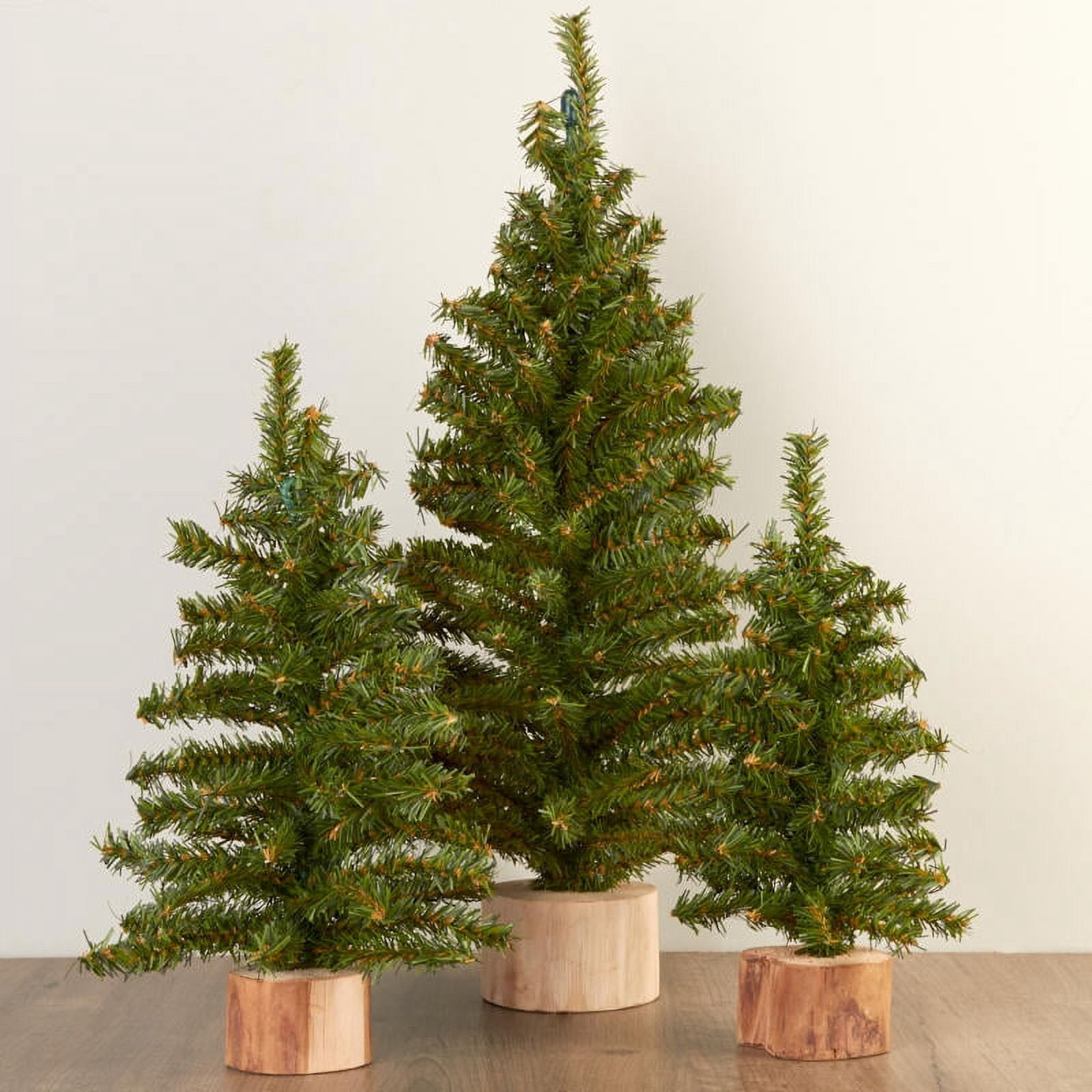 Assorted Set of 3 Different Sized Artificial Canadian Pine Trees on ...