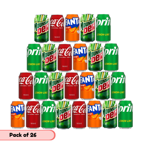 Assorted Soda Soft Drinks (Fanta, Sprite, Coca-Cola, and Mountain Dew ...