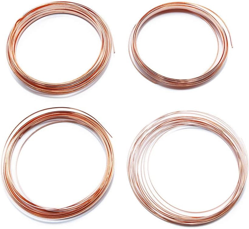 Assorted Solid Bare Copper Wire Half Round, Bright, Dead Soft, 10 Feet ...
